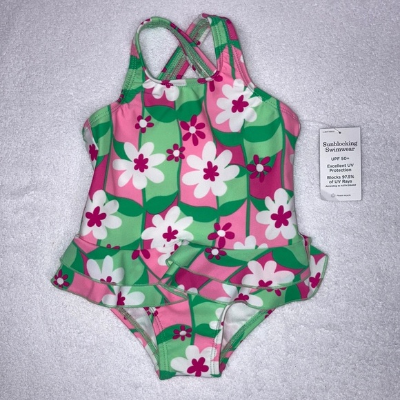 L.L. Bean | Swim | Nwt Ll Bean Upf 5 Sunblocking Swimsuit Pink Green ...